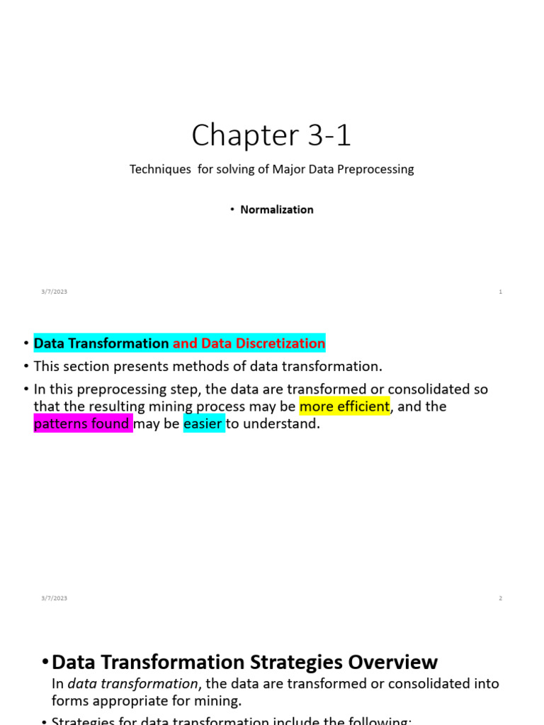 3 1 Chapter 3 Normalization | PDF | Standard Score | Statistical Classification