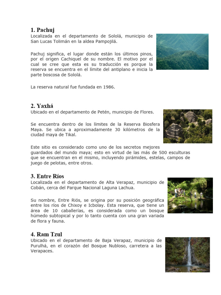 Reservas y Patrimonios Culturales de Guatemala | PDF