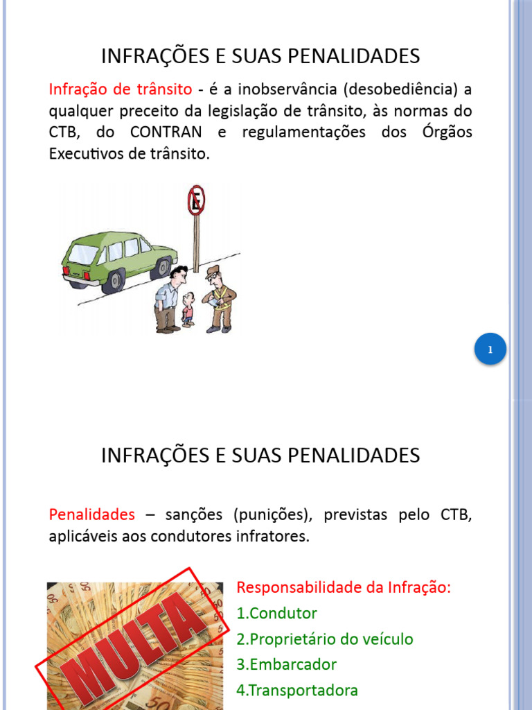 Penalidades e Infrações de Trânsito | PDF | Transporte