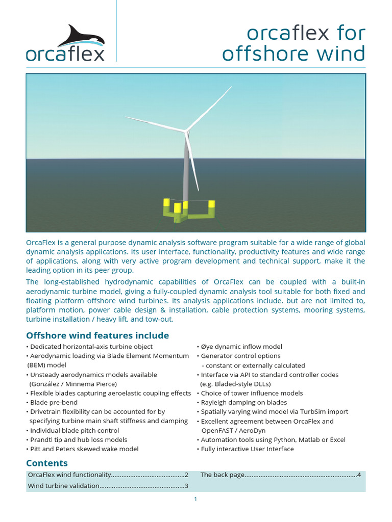 OrcaFlex For Offshore Wind | PDF | Wind Turbine | Offshore Wind Power