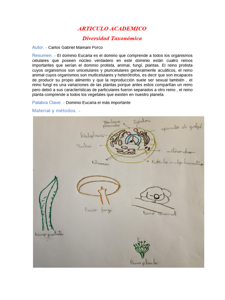 Diversidad en el Dominio Eucaria | PDF | Eucariotas | Plantas