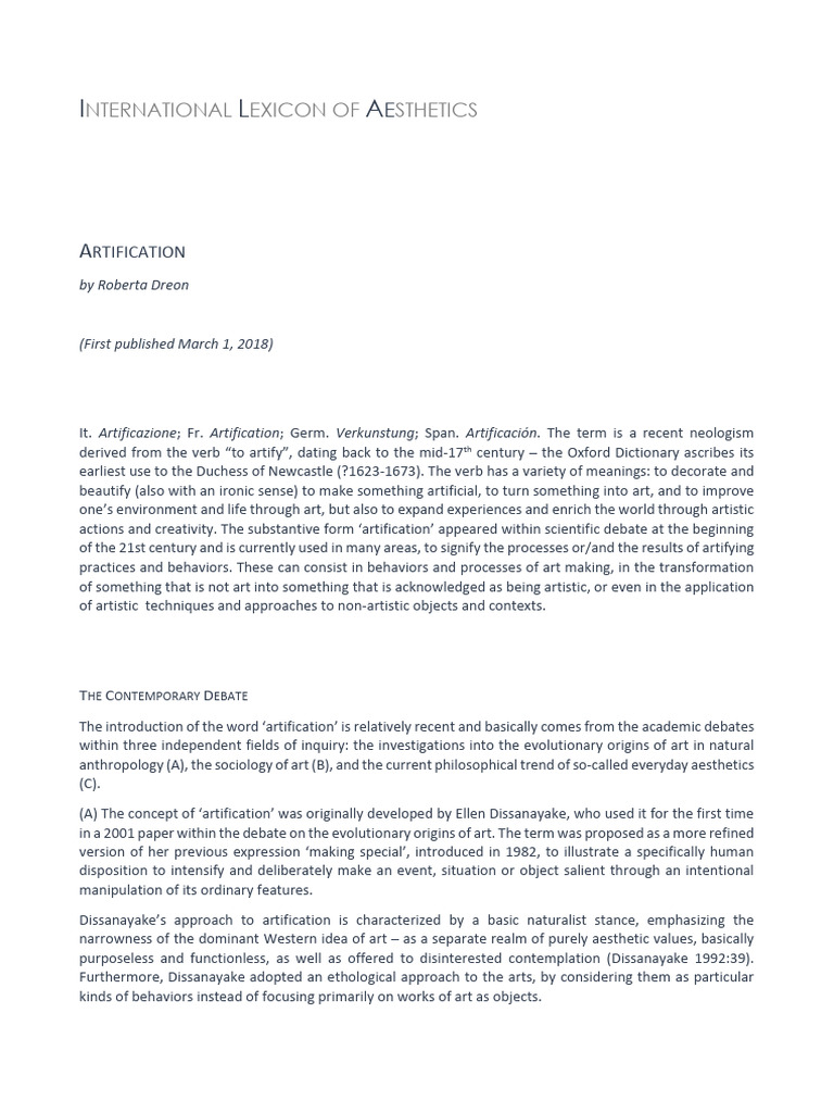 DREON Artification Breve | PDF | Aesthetics | Creativity