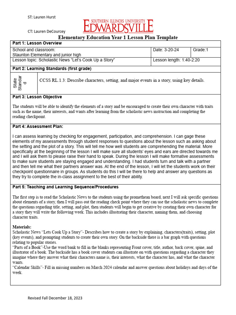 Lesson Plan Template | PDF | Lesson Plan | Reading Comprehension