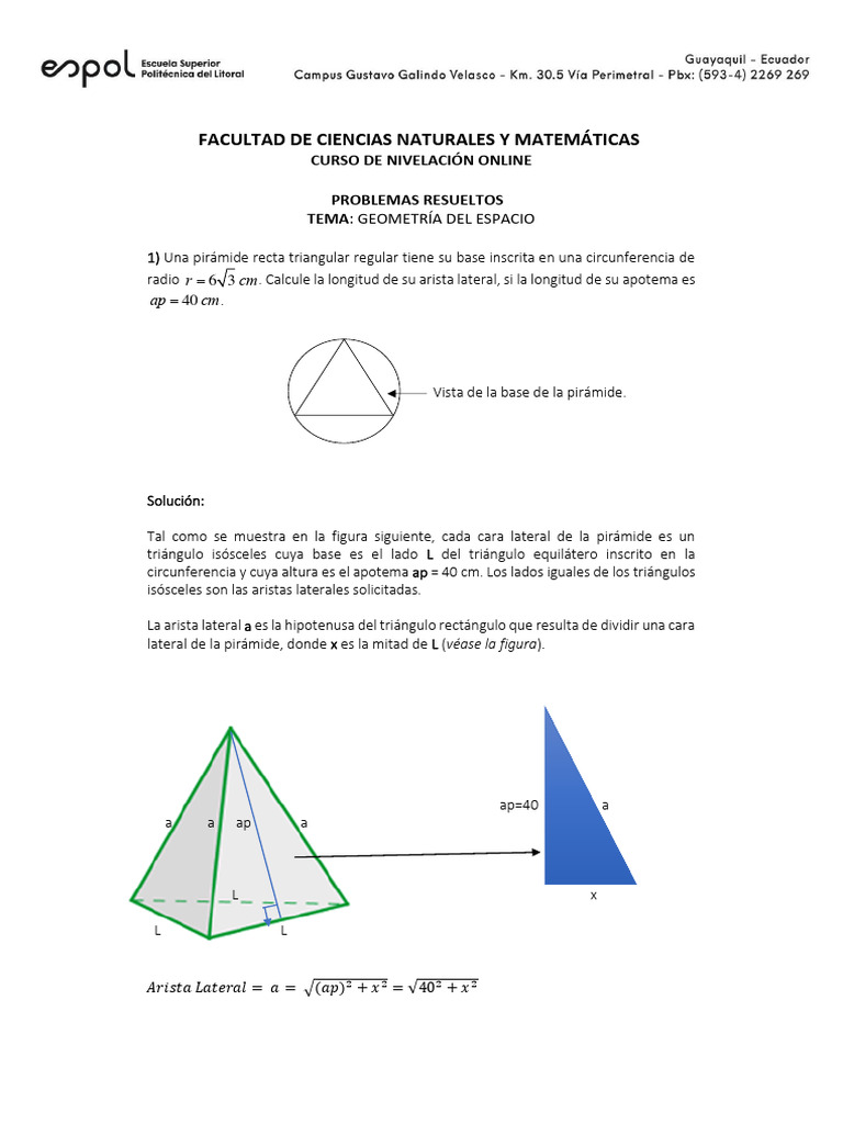 Capítulo 8 Problemas Resueltos - Geometría del Espacio | PDF | Triángulo | Geometría euclidiana