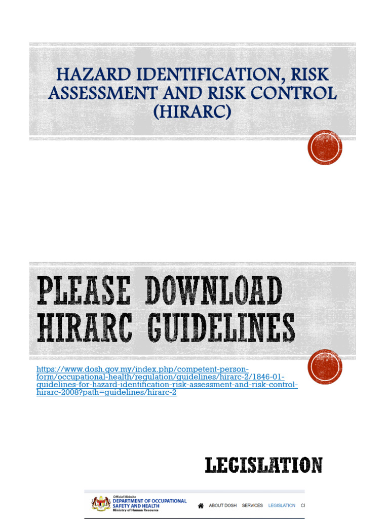 Assignment Briefing Notes HIRARC | PDF | Hazards | Occupational Safety ...
