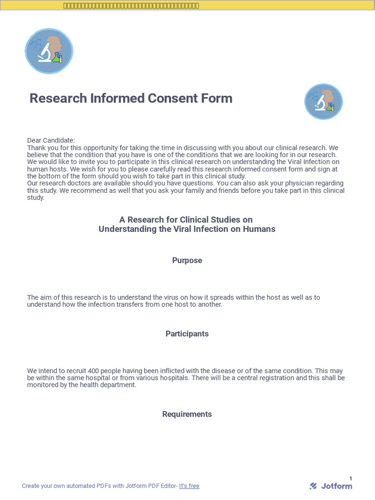 Research Informed Consent Form | PDF | Informed Consent | Infection