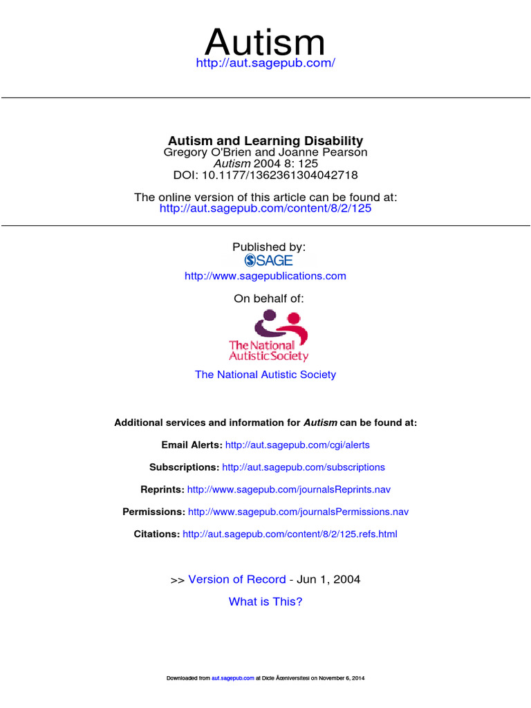 Autismo | PDF | Autism Spectrum | Learning Disability
