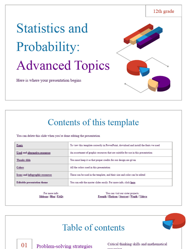 Statistics and Probability Advanced Topics 12th Grade | PDF ...