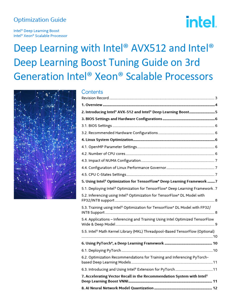 Deep Learning With Intel AVX512 and Intel Deep Learning Boost Tuning Guide On 3rd Generation ...