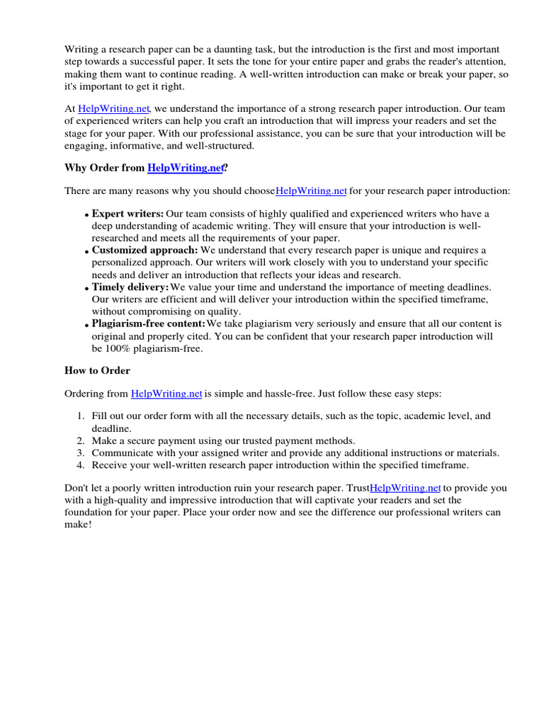 Research Paper Introductions | PDF | Academic Publishing | Essays