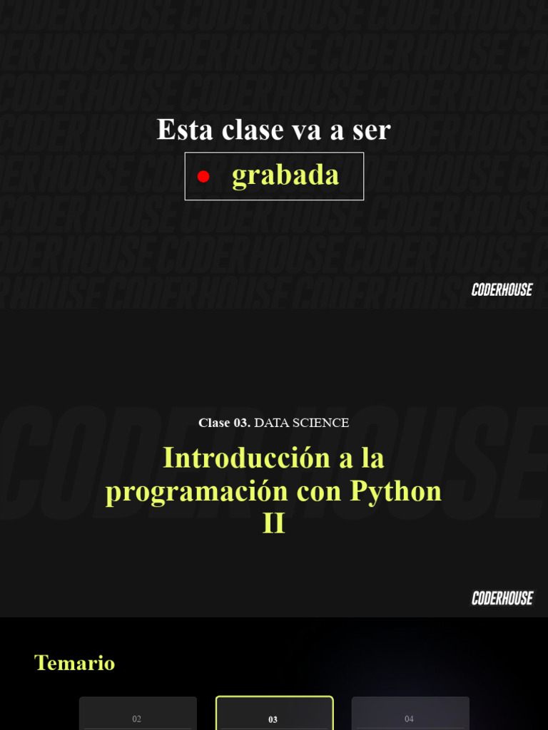 Clase 3 - Introducción A La Programación Con Python II | PDF | Python (lenguaje de programación ...