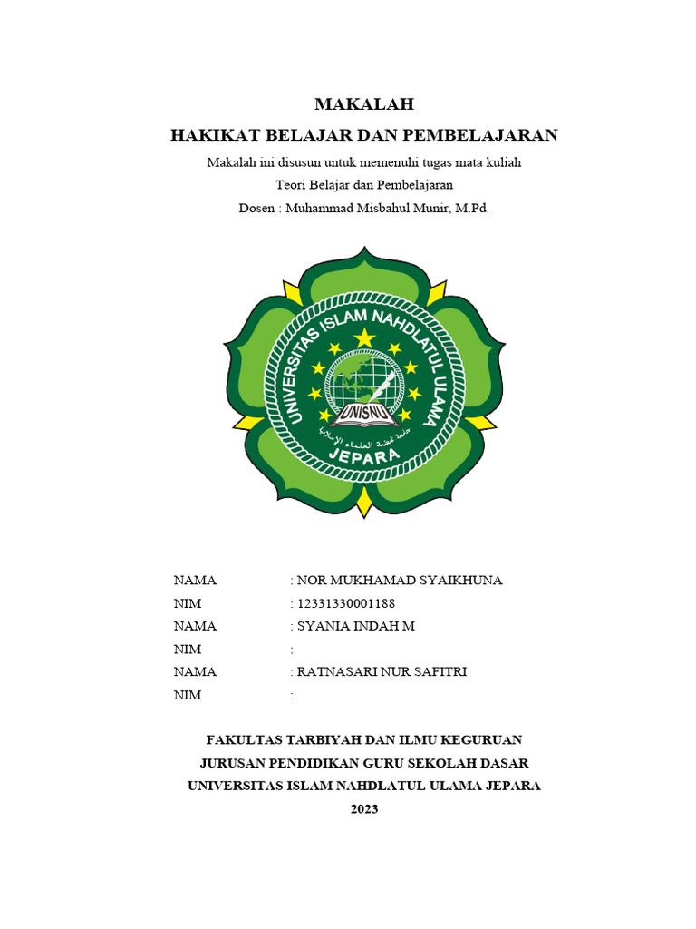 MAKALAH Teori Belajar Dan Pembelajaran | PDF