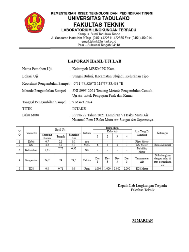 Laporan Hasil Uji Lab | PDF
