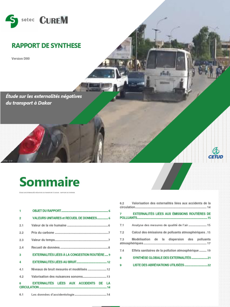 Cetud Externalites Dakar Synthese 2021 | PDF | Embouteillage (route ...