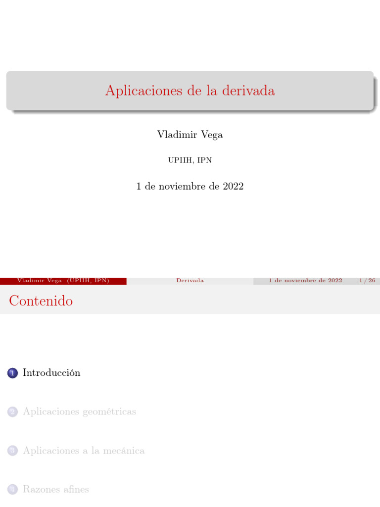 Algunas Aplicaciones de La Derivada | PDF | Derivado | Pendiente