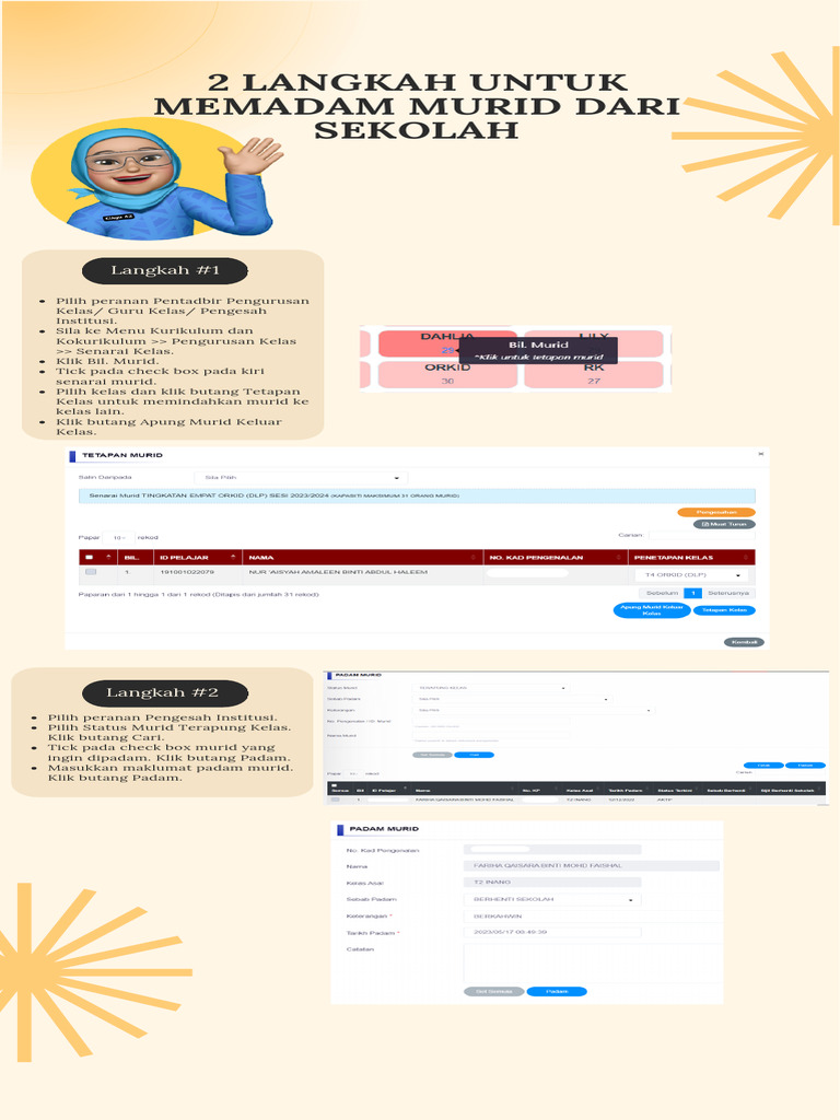 Modul Pengurusan Institusi - Padam Murid | PDF