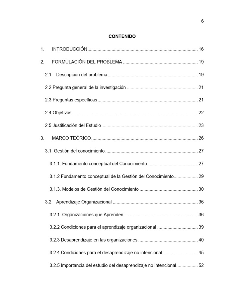 Ejemplo - Tabla de Contenido Monografía | Descargar gratis PDF | Metodología de encuesta ...