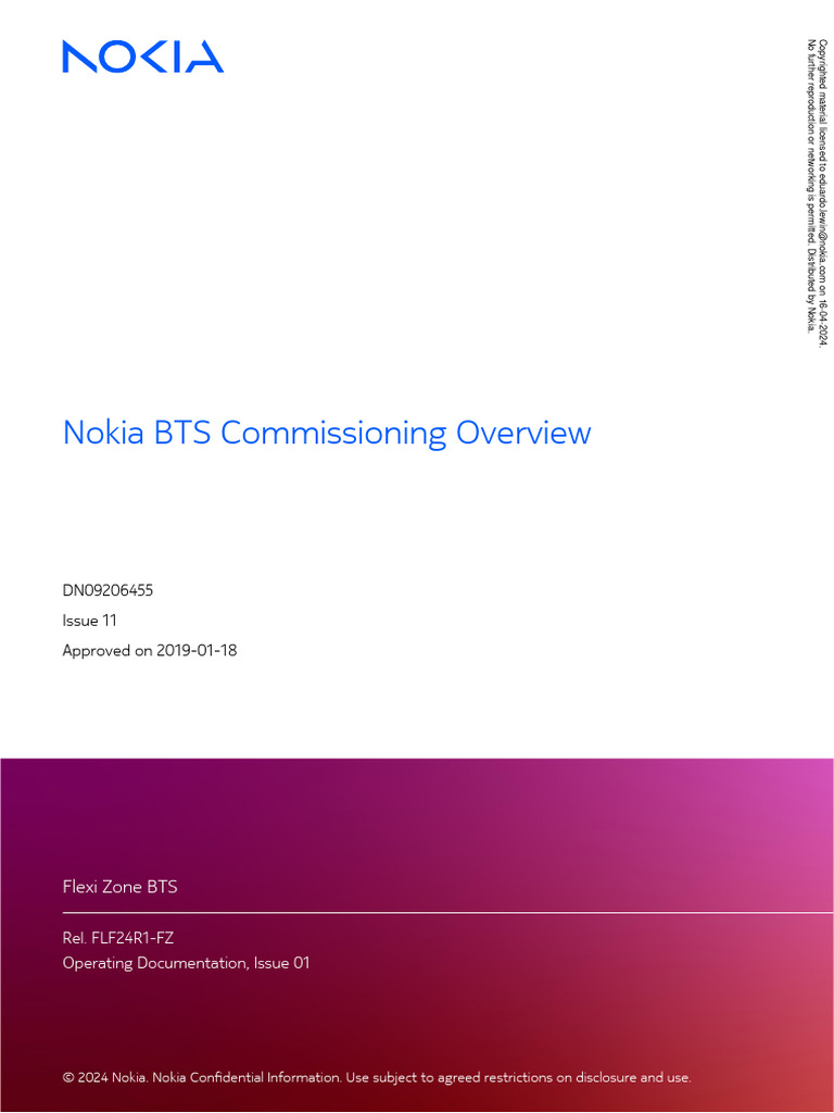 Nokia BTS Commissioning Overview | PDF | Installation (Computer ...