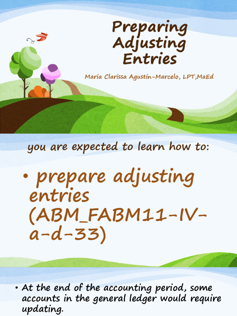 Preparing Adjusting Entries Q2 Lesson 1 | PDF | Depreciation | Debits ...