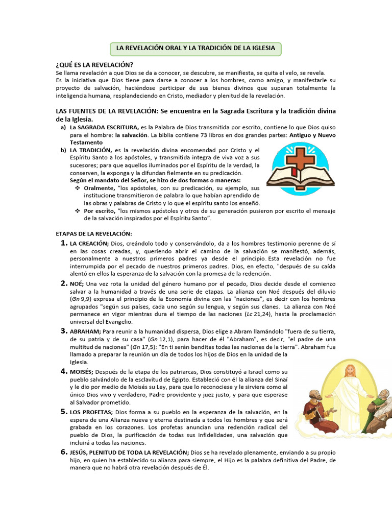 La Revelación Oral y La Tradición de La Iglesia (2°) | PDF | Religiones abrahámicas | Creencia y ...