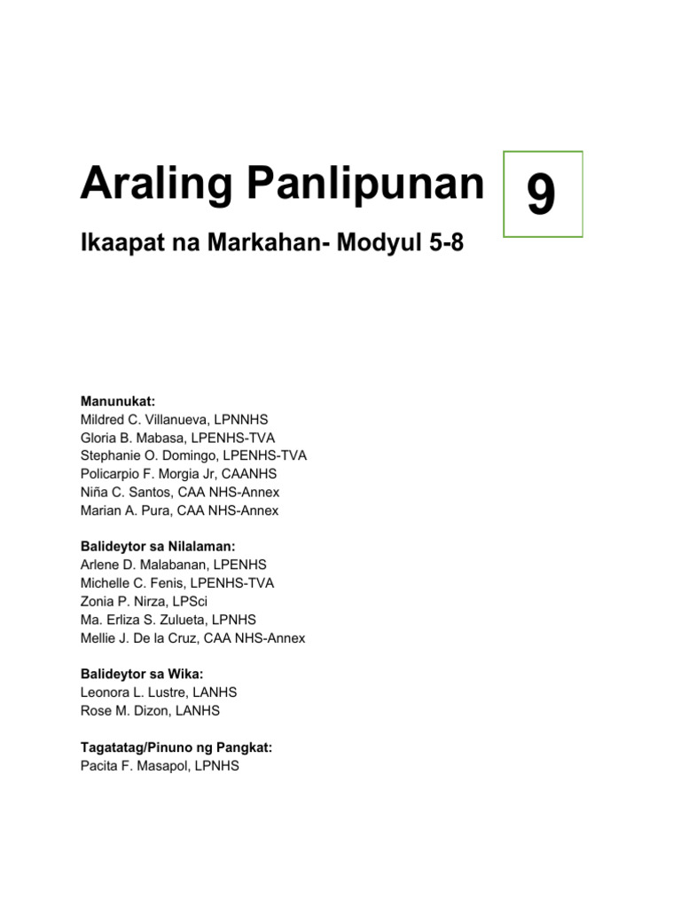 AP9 Week 5-8 | PDF