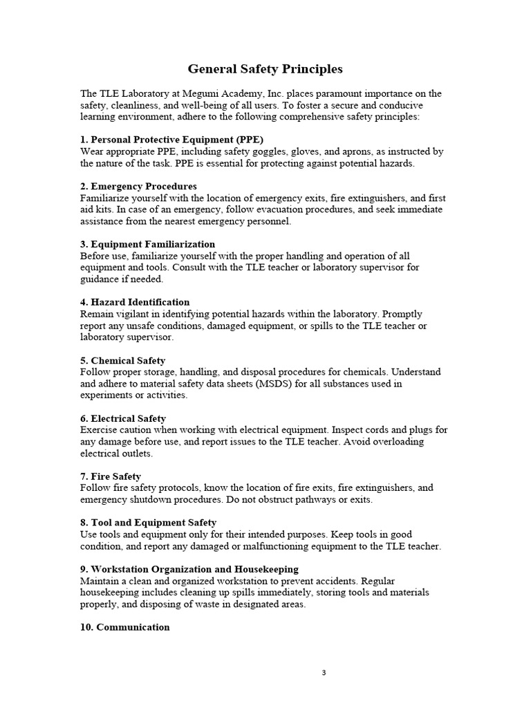 2 General Safety Principles | PDF | Laboratories | Personal Protective ...