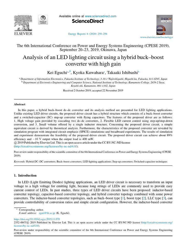 Analysis of An LED Lighting Circuit Using A Hybrid Buck-Boost Converter ...