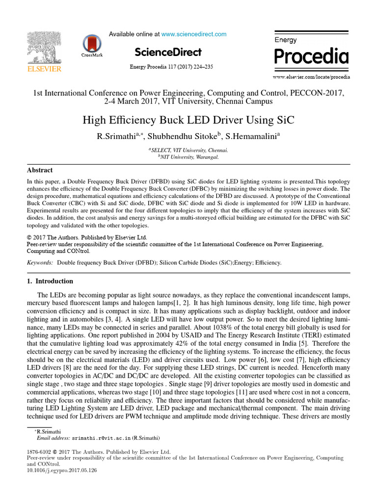 High Efficiency Buck LED Driver Using SiC | PDF | Lighting | Electricity