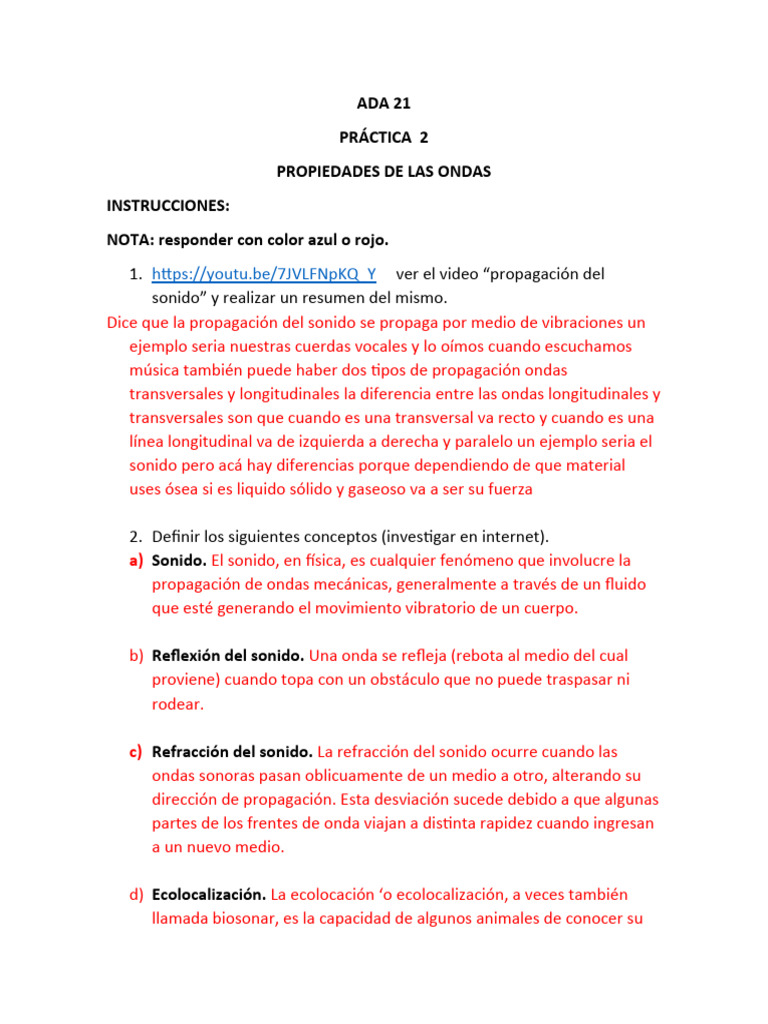 Ada 21 Fisica, Sec | PDF | Sonido | Olas