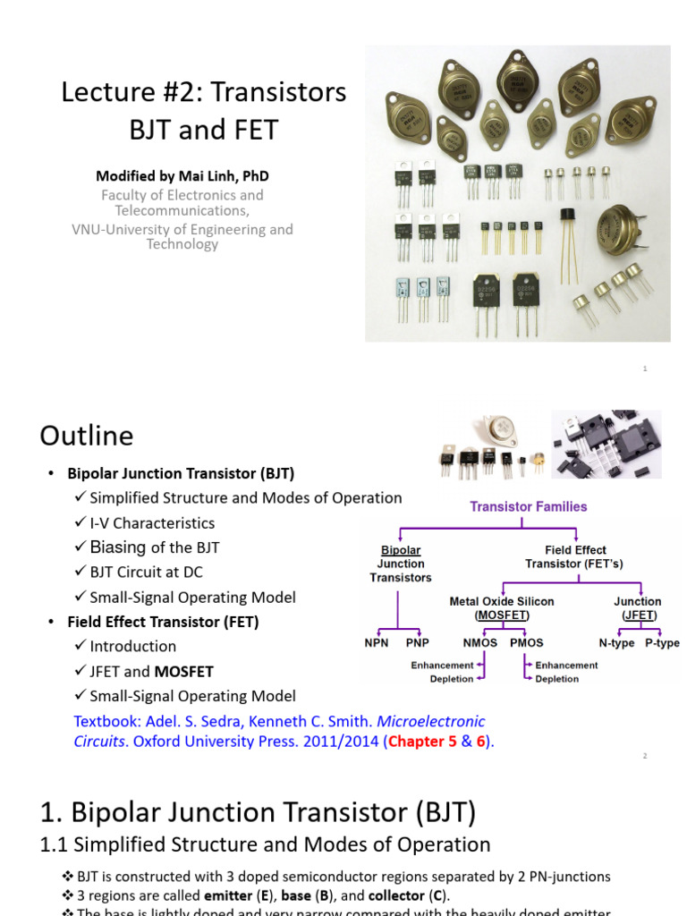Lecture 2 Transistors BJT and FET - Updated 3 | PDF | Bipolar Junction ...