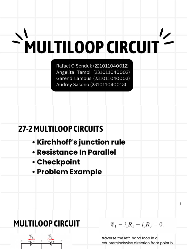 Multiloop Circuits | PDF | Series And Parallel Circuits | Physical Quantities