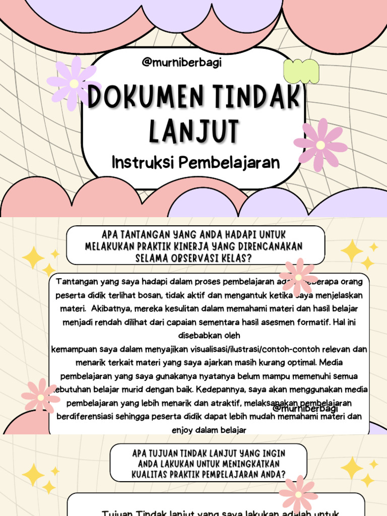 Contoh Dokumen Tindak Lanjut Instruksi Pembelajaran | PDF