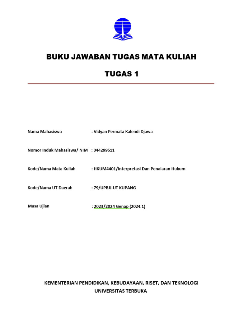 Tugas 1 Interpretasi Dan Penalaran Hukum | PDF | Filsafat