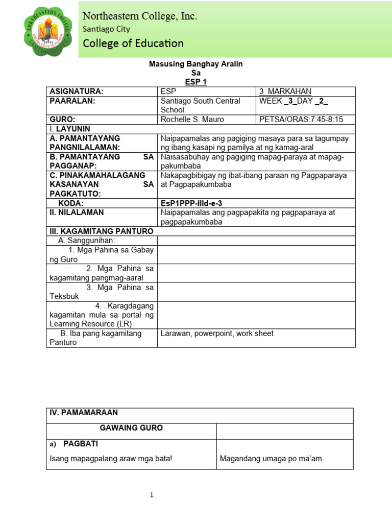 Esp Demo Ko Bukas | PDF