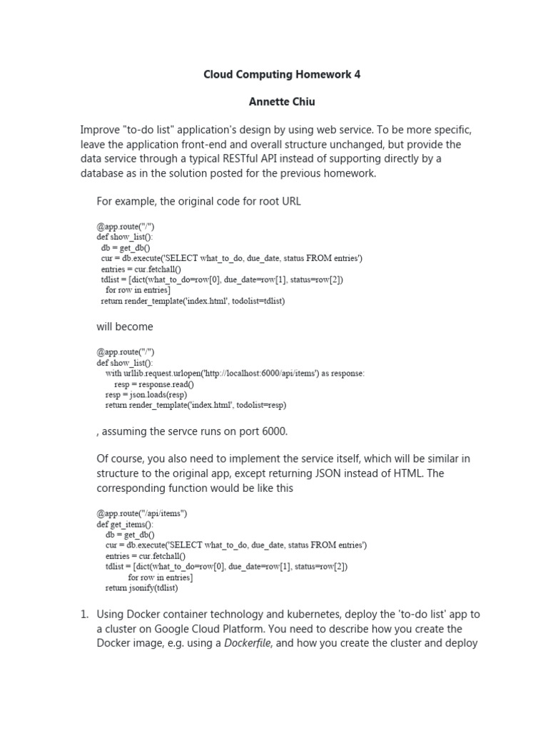 Cloud Computing Homework 4 | PDF | Computing | System Software