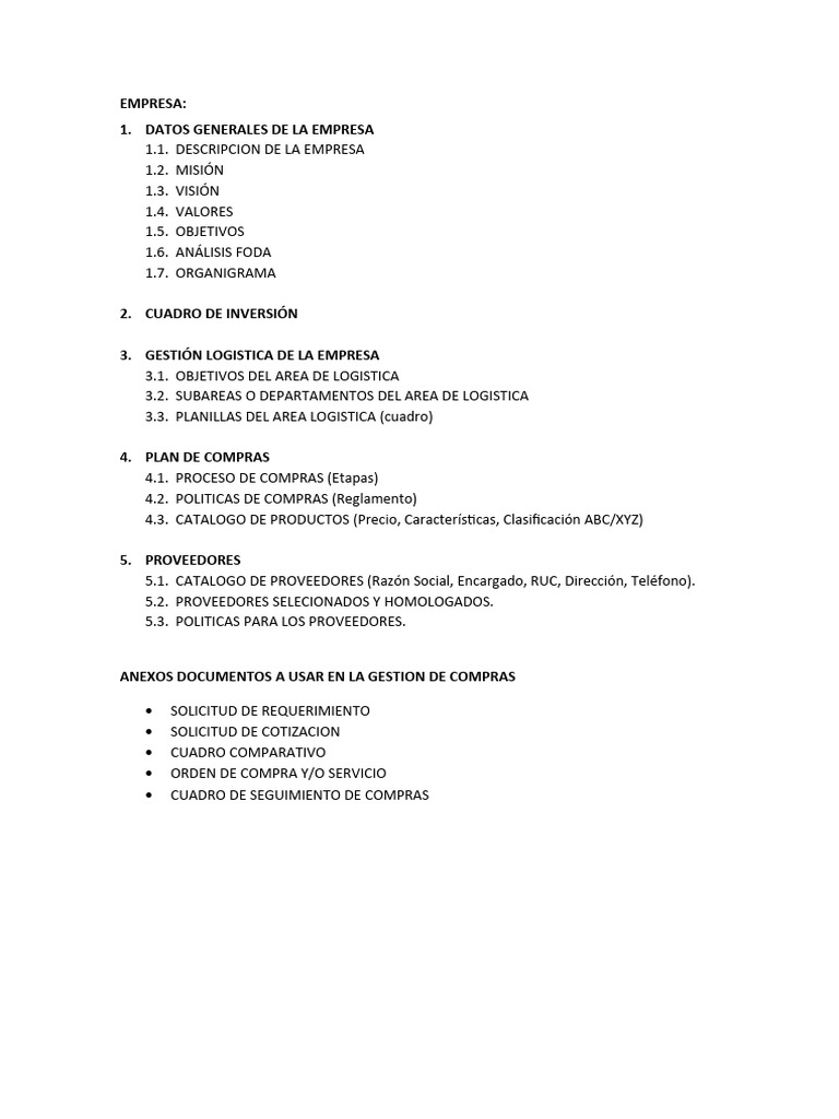 Trabajo Final de Gestion de Compras y Abastecimiento | PDF