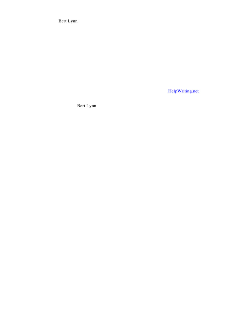 Bert Lynn Homework | PDF