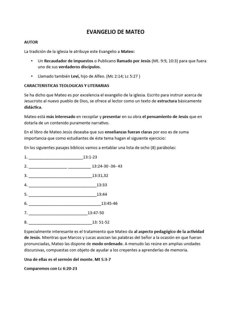 Evangelio de Mateo | PDF | Evangelio de Mateo | Jesús