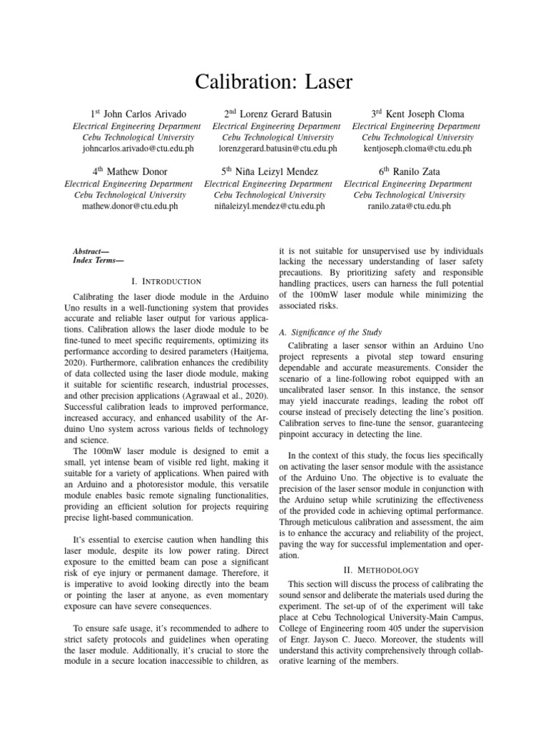 Calibration__Laser | PDF | Arduino | Integrated Development Environment