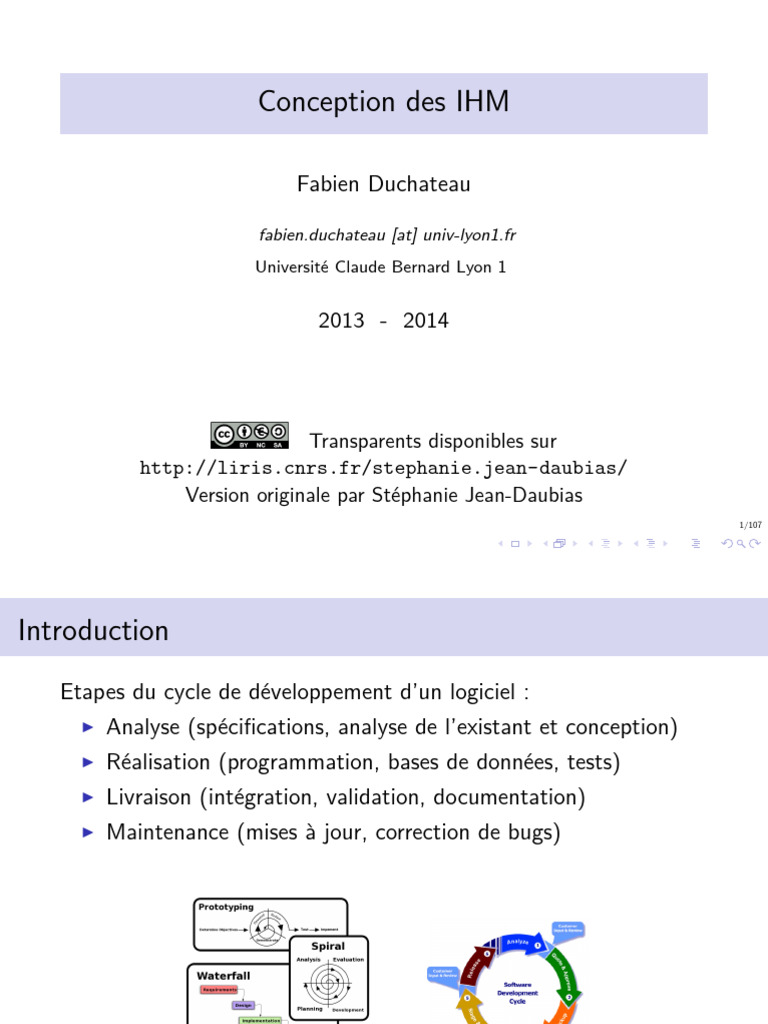 ConceptionIHM Lect1 | PDF | Méthode agile | Interaction humain-ordinateur