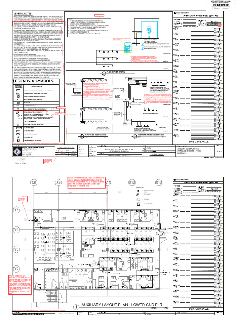 CCTV and Auxiliary Layout Plans | PDF | Electrical Wiring | Cable ...