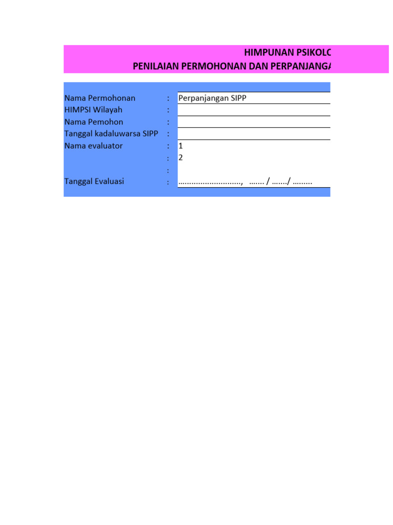 Panduan Perpanjangan SIPP Psikolog | PDF