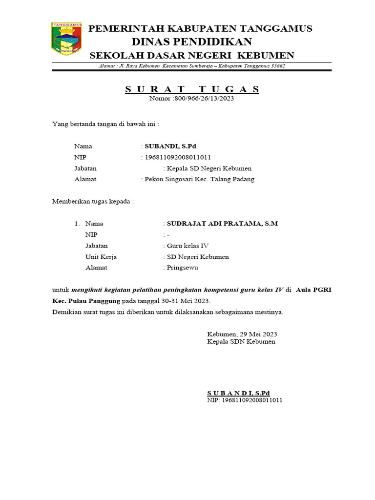 Surat-Tugas DAFIT YUSUP | PDF