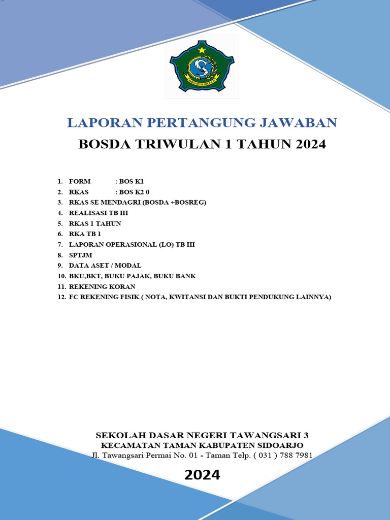 Cover Bosda TB.1 2024 | PDF | Pengelolaan Keuangan & Uang