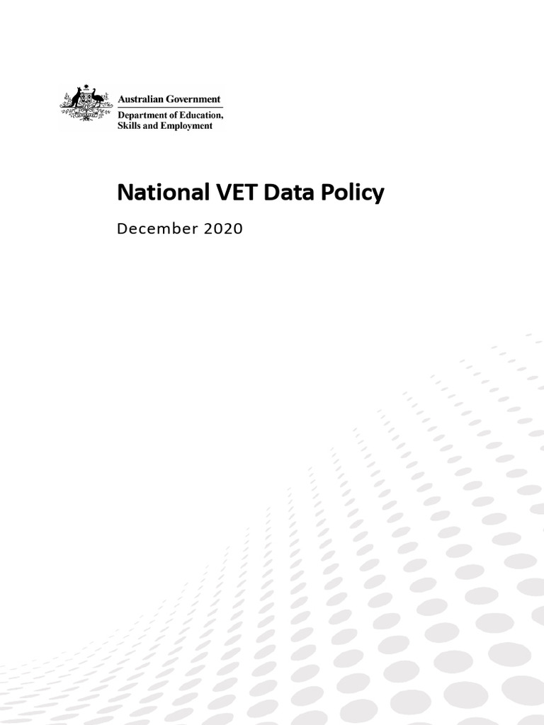 National VET Data Policy Overview | PDF | Vocational Education | Privacy
