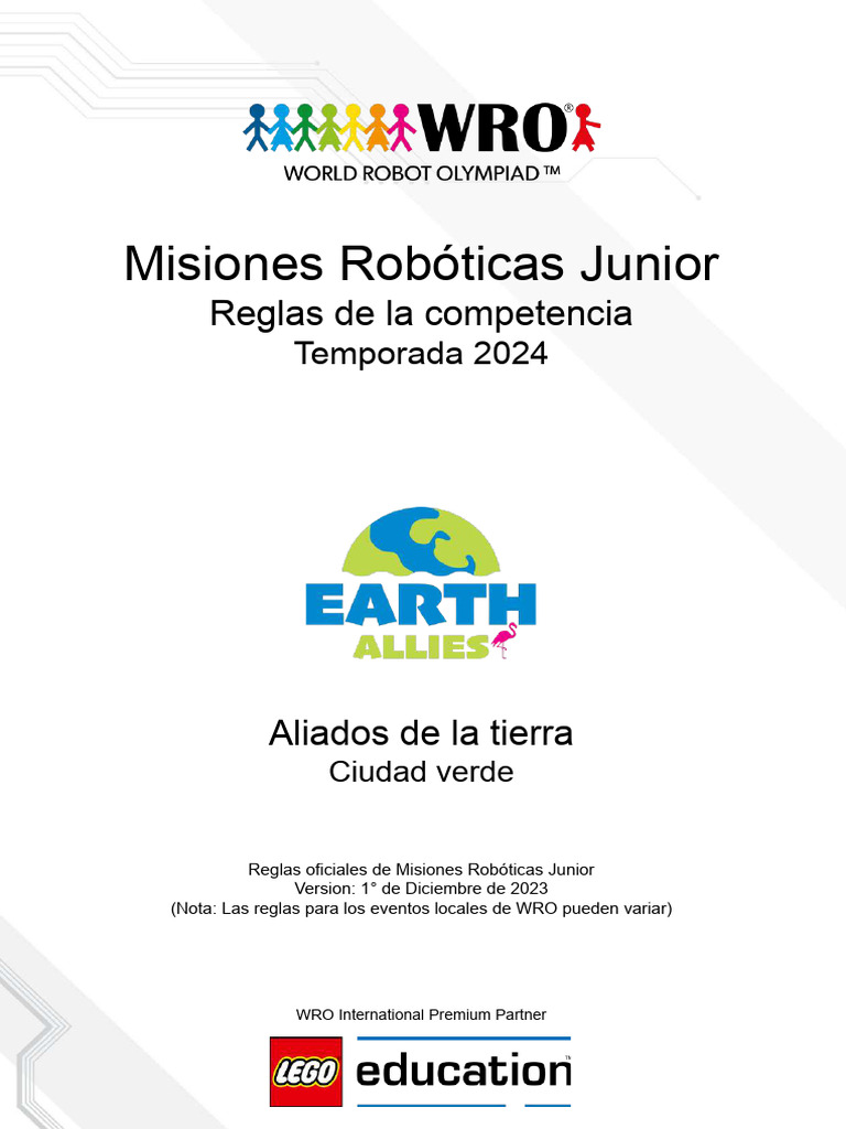 WRO 2024 Misiones Roboticas Junior Reglas Generales | PDF