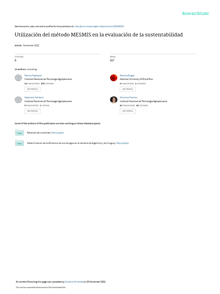 Inta Utilizacion Metodo Mesmis Evaluacion Sustentabilidad | PDF ...