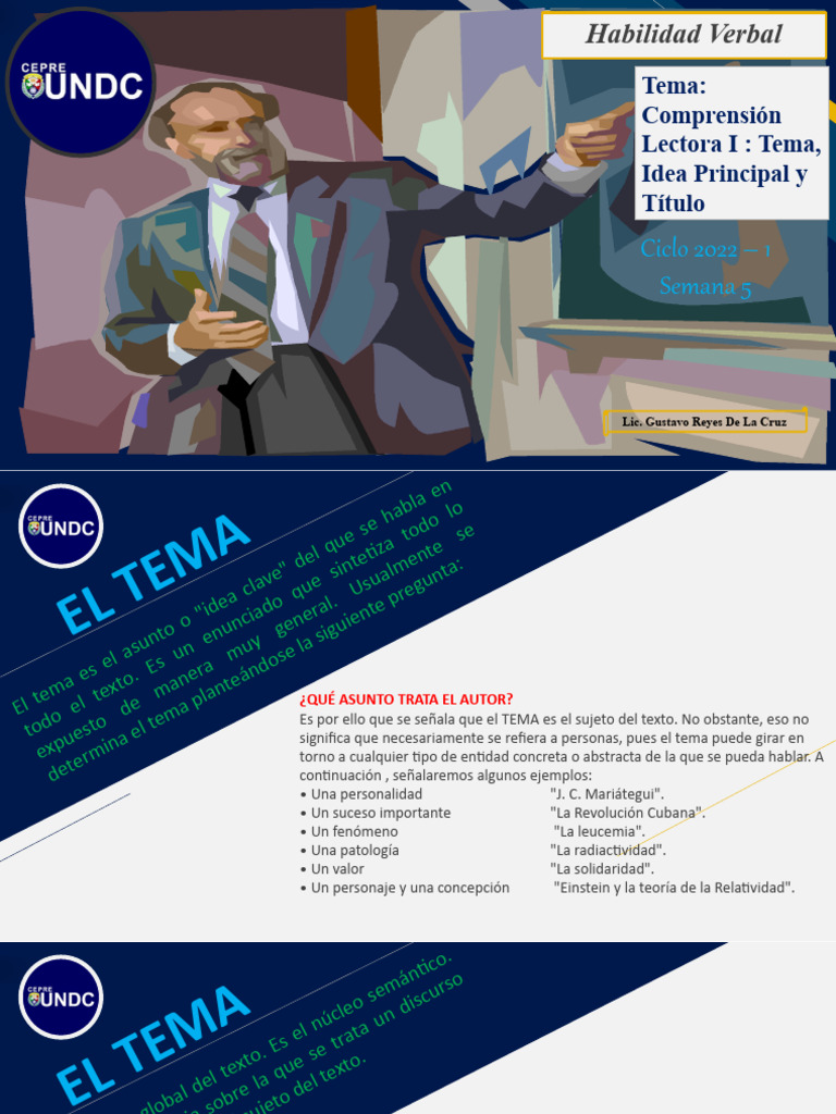 05 Comprensión Lectora Tema Idea Principal Título | PDF | Comunicación ...