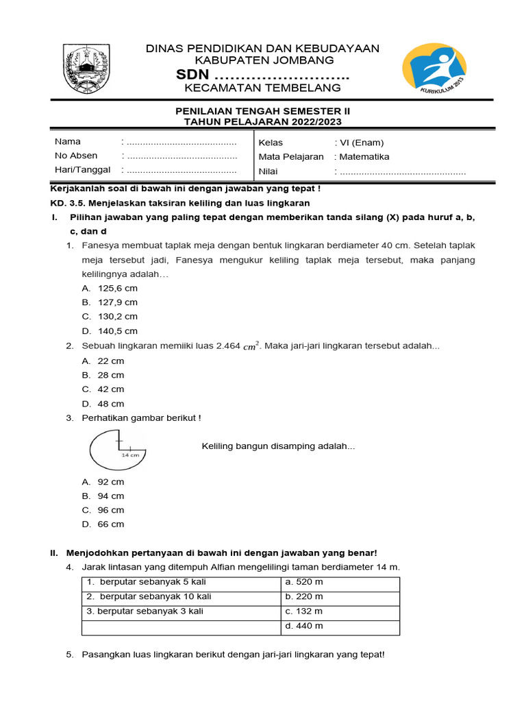 Pts MTK Genap 2022-2023 | PDF