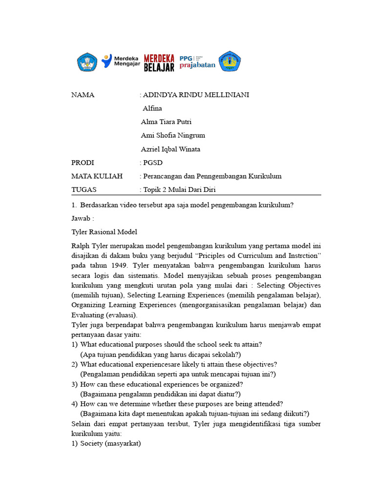 Model Pengembangan Kurikulum | PDF | Karier & Perkembangan ...